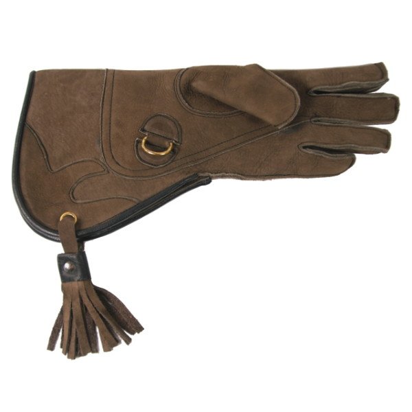 "Outlaw" Brown Calfskin Full-Cuff Gauntlet - Northwood Falconry