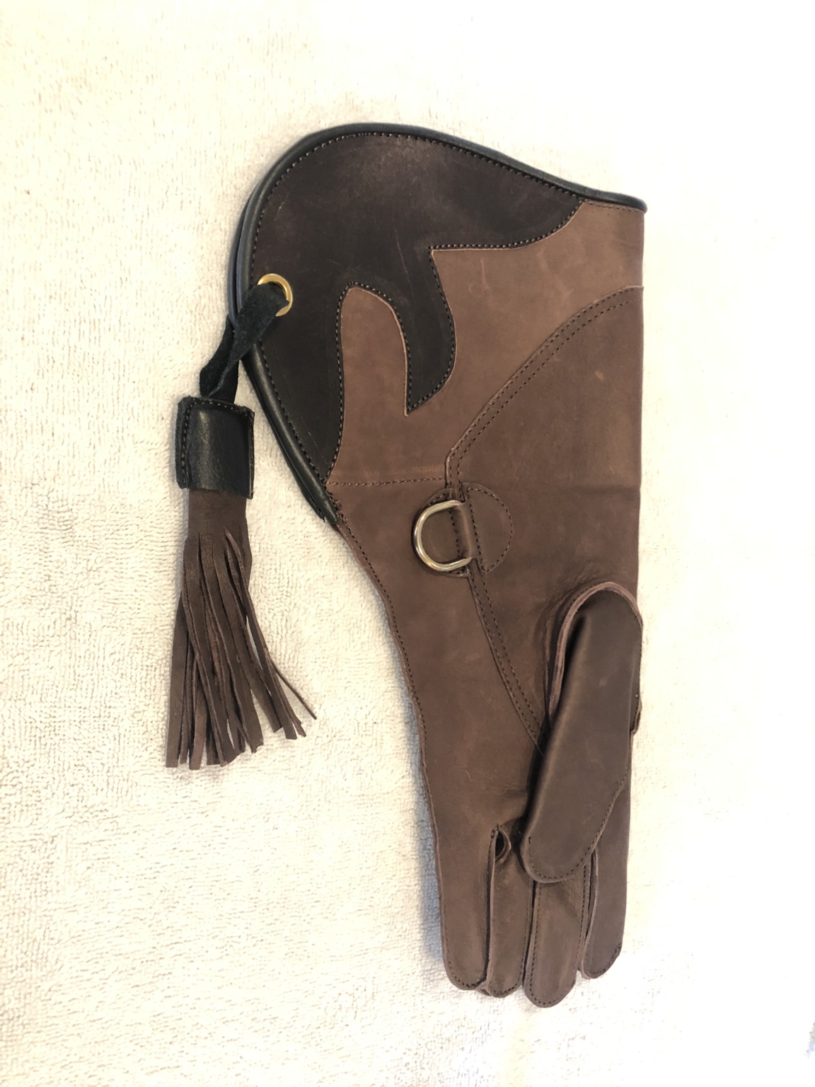 "Outlaw" Brown Kangaroo Leather Full-Cuff Gauntlet - Northwood Falconry